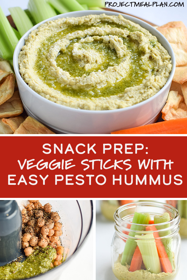 Snack Prep: Veggie Sticks with Easy Pesto Hummus - Project Meal Plan