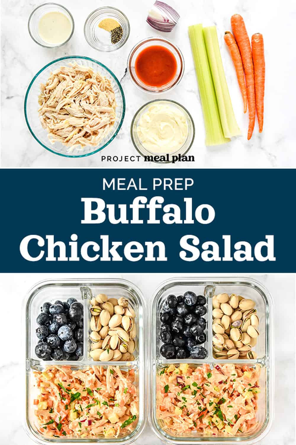 Easy Buffalo Chicken Salad Meal Prep - Project Meal Plan