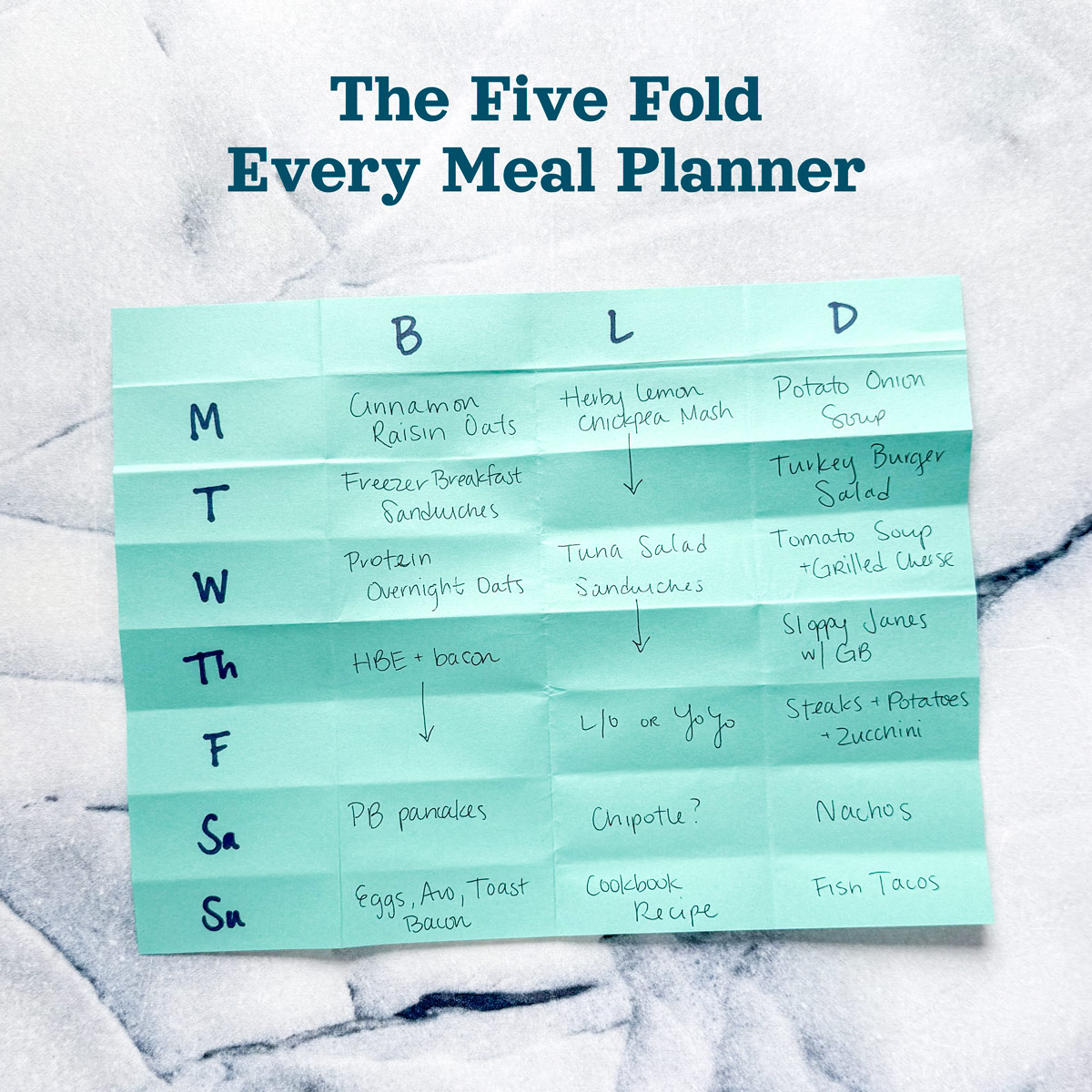 3 Ways to Fold Paper into a Meal Plan - Project Meal Plan