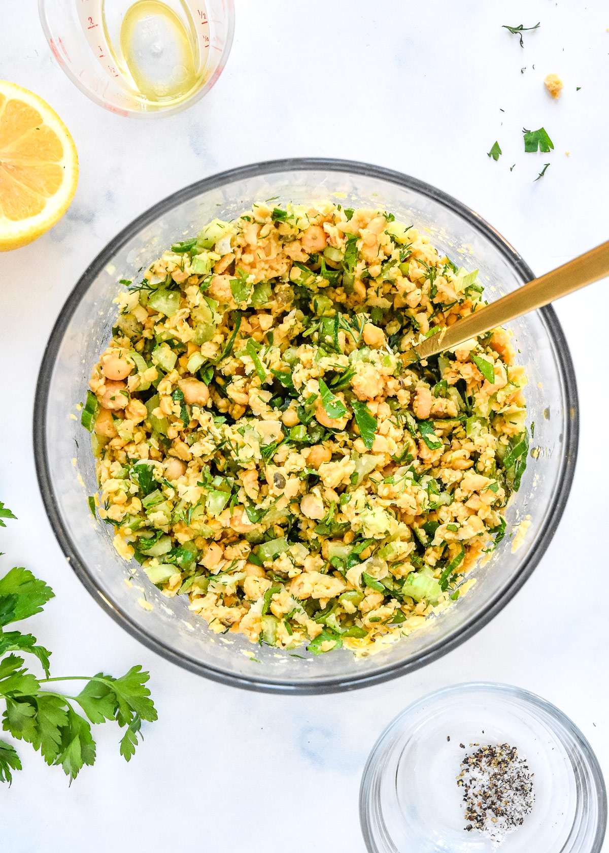 Herby Lemon Mashed Chickpea Salad - Project Meal Plan